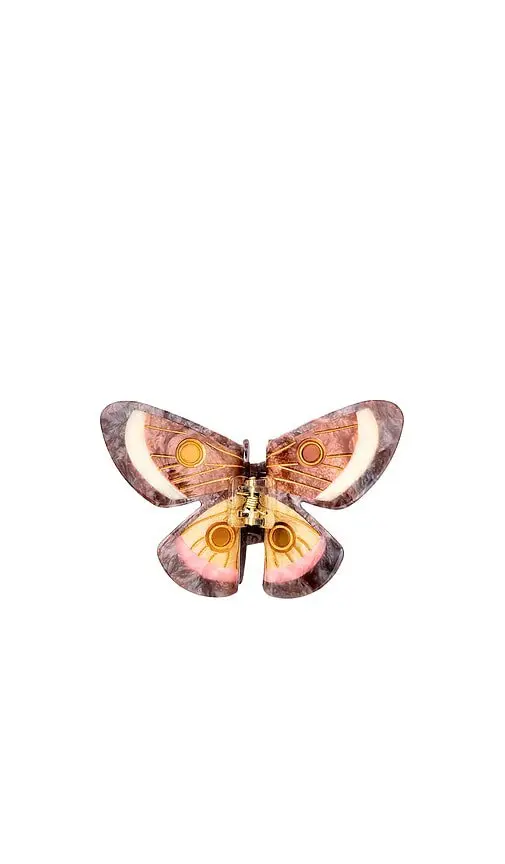 SOLAR ECLIPSE Hand-painted Emperor Silk Moth Claw Hair Clip - Brown