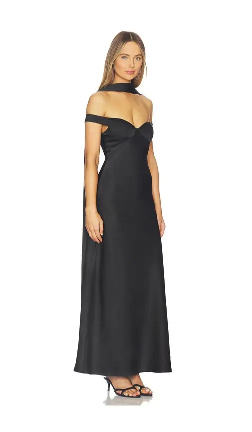 RUNAWAY THE LABEL Off Shoulder Maxi Dress - Noir