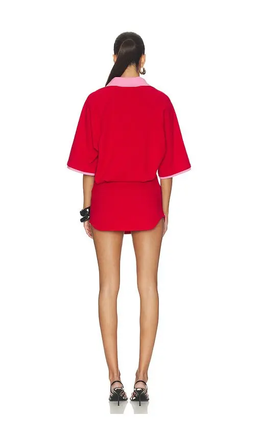 Attico Embroidered Logo Polo Mini Dress