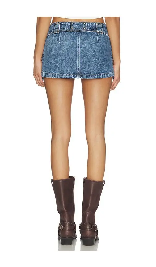 Free People Hera Studded Denim Mini Skirt