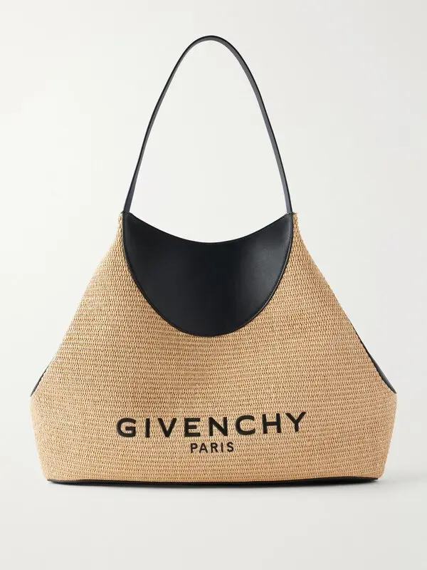 Givenchy Facet Embroidered Raffia Tote - Neutrals