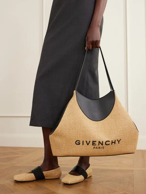 Givenchy Facet Embroidered Raffia Tote - Neutrals