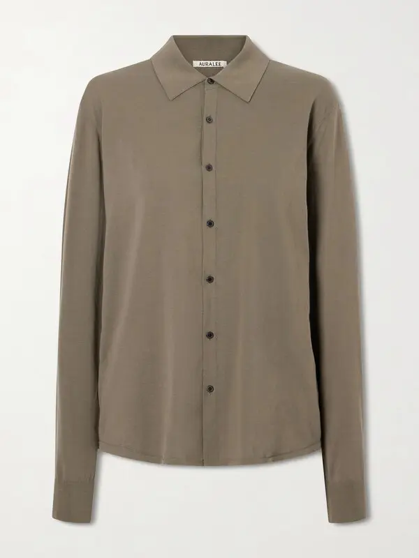 Auralee Giza Fine Knit Cotton Shirt