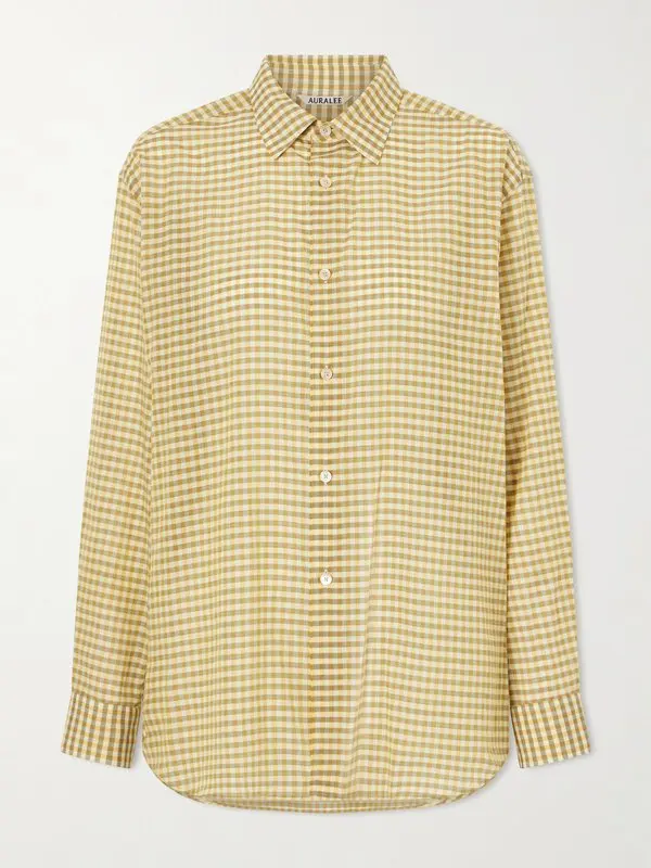 Auralee Check Cotton Shirt