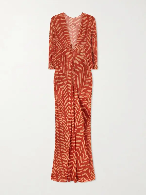Johanna Ortiz Sensory Tapestry Printed Recycled Georgette Coverup - Red