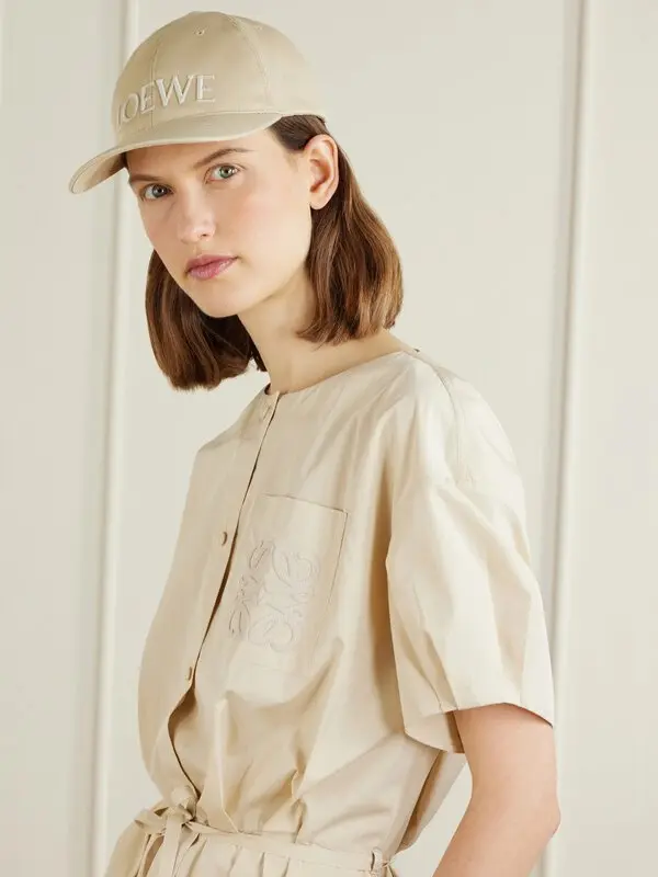 Loewe Embroidered Cotton Twill Baseball Cap - Neutrals