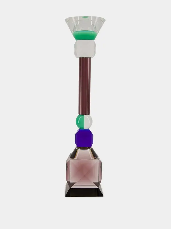 REFLECTIONS COPENHAGEN Torre Crystal Candlestick - Multicolour