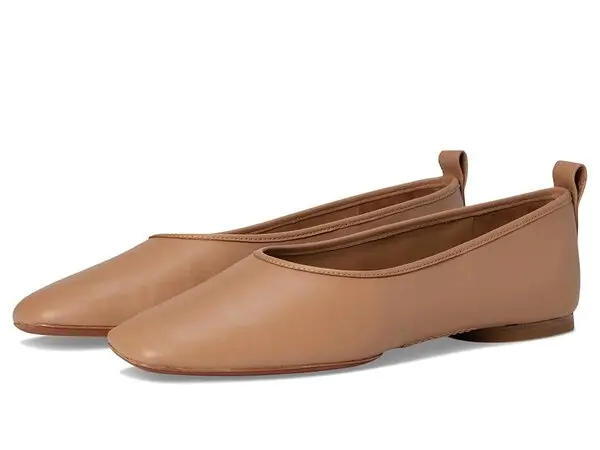 Vince Vivian Leather Square Toe Slip-on Flats