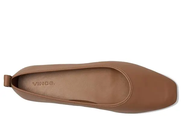 Vince Vivian Leather Square Toe Slip-on Flats