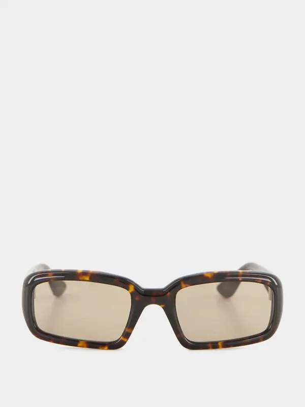 PORT TANGER Mektoub Rectangular Sunglasses - Brown