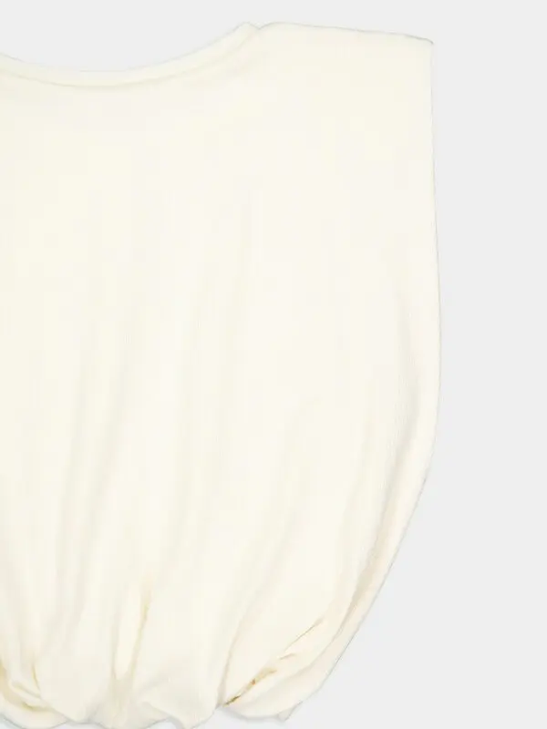 Johanna Ortiz Ecru Cotton Elastomer T-shirt