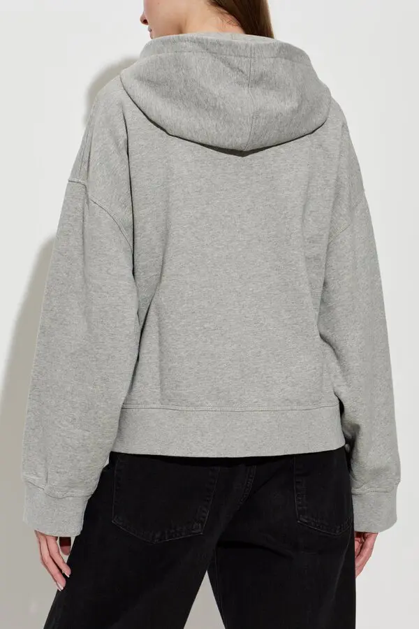 GANNI Zip-up Cotton Hoodie With Logo Detail