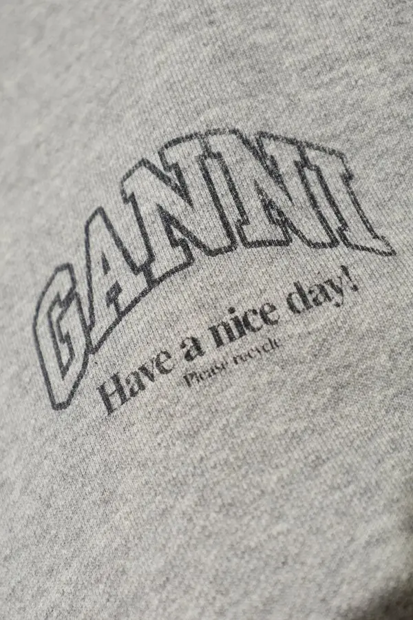 GANNI Zip-up Cotton Hoodie With Logo Detail