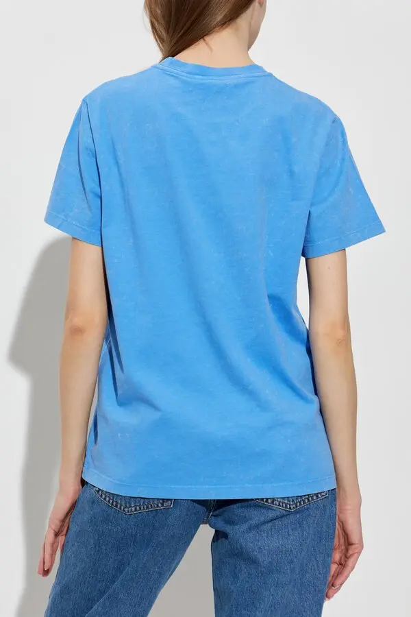 GANNI Cotton Logo T-shirt - Blue