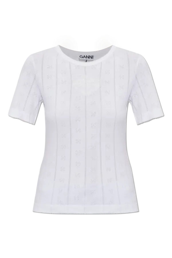 GANNI Textured Appliqué Top