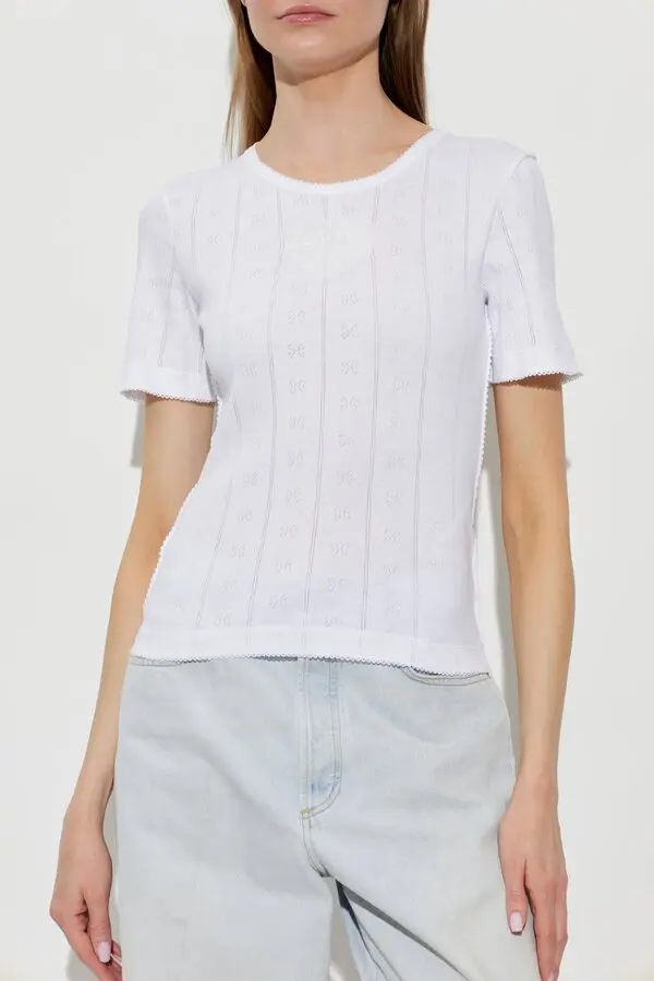GANNI Textured Appliqué Top