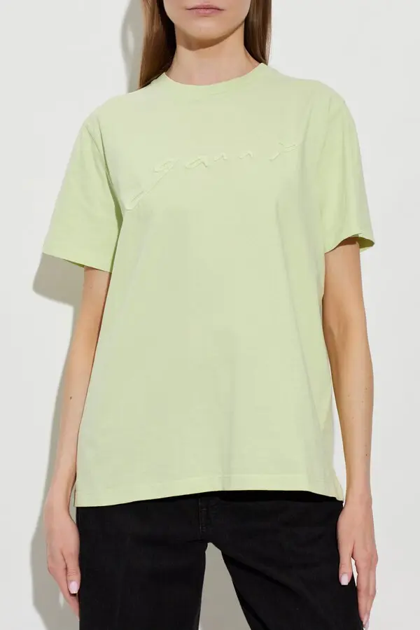 GANNI Embroidered Logo T-shirt