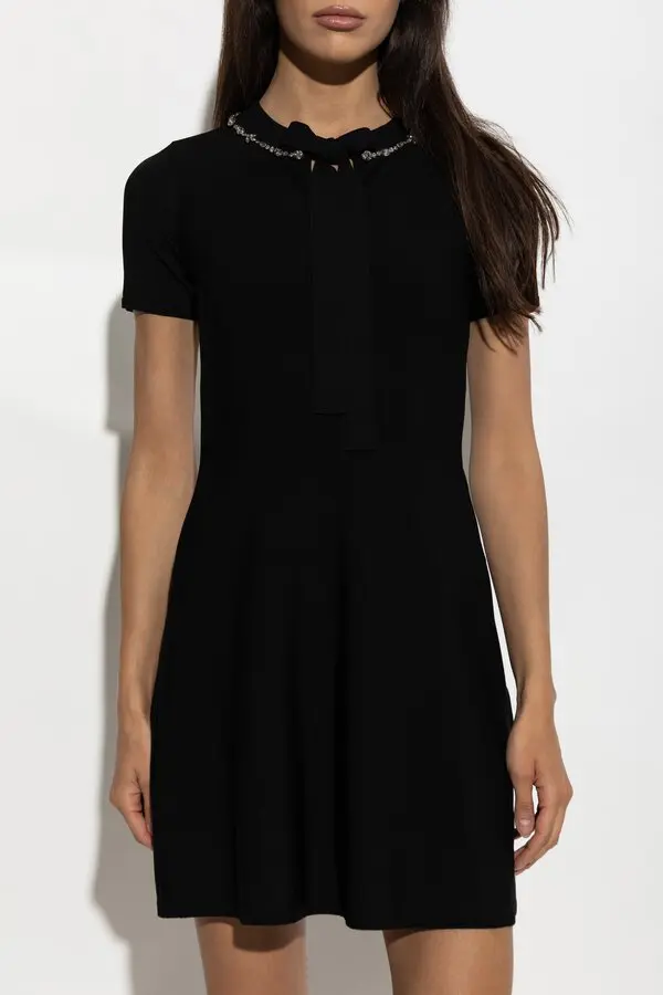 Valentino Garavani Embellished Neckline A-line Dress