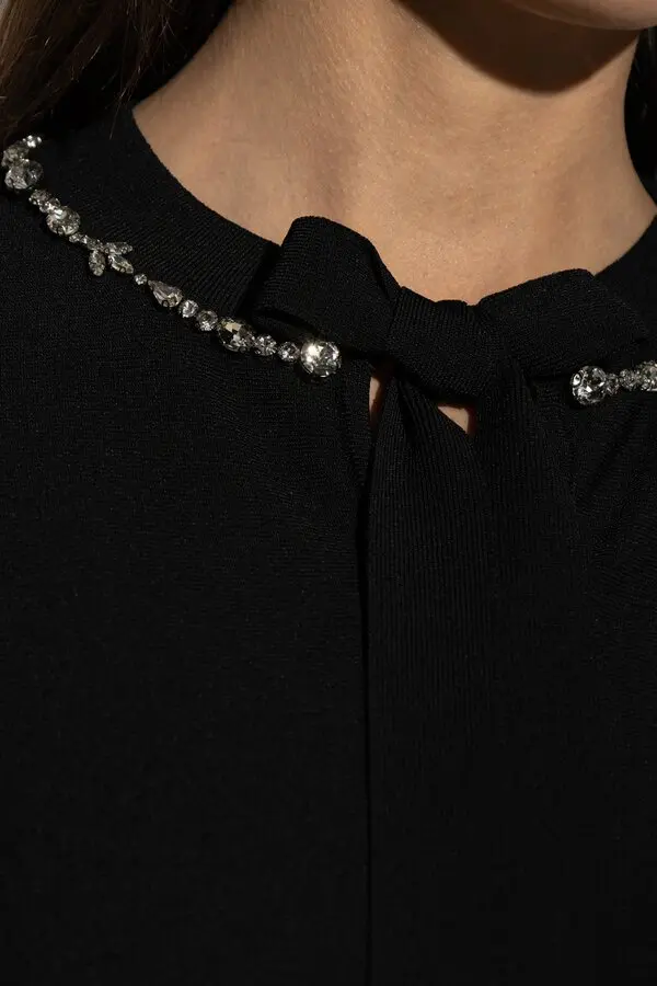Valentino Garavani Embellished Neckline A-line Dress