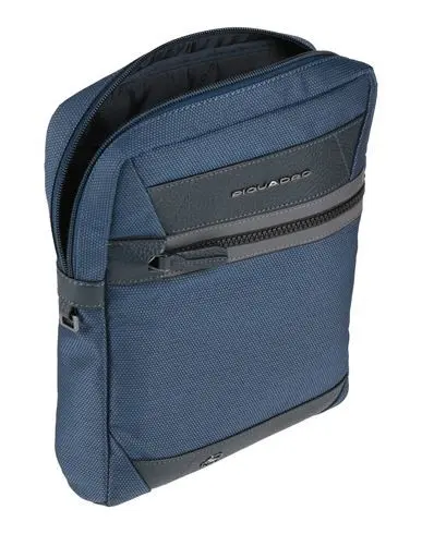 PIQUADRO Cross-body Bag In Cow Leather, Nylon, And Polyester - Navy
