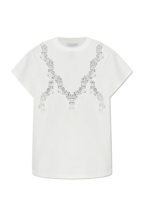 Stella McCartney T-shirt With Decorative Knit - White