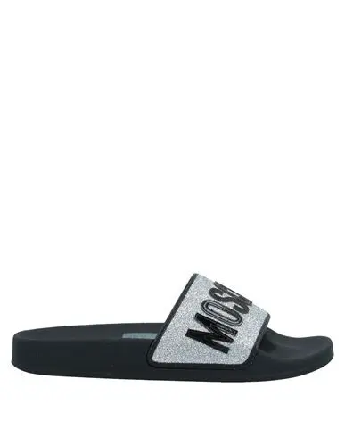 Moschino Glittered Two-tone Flat Sandals