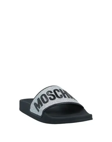 Moschino Glittered Two-tone Flat Sandals