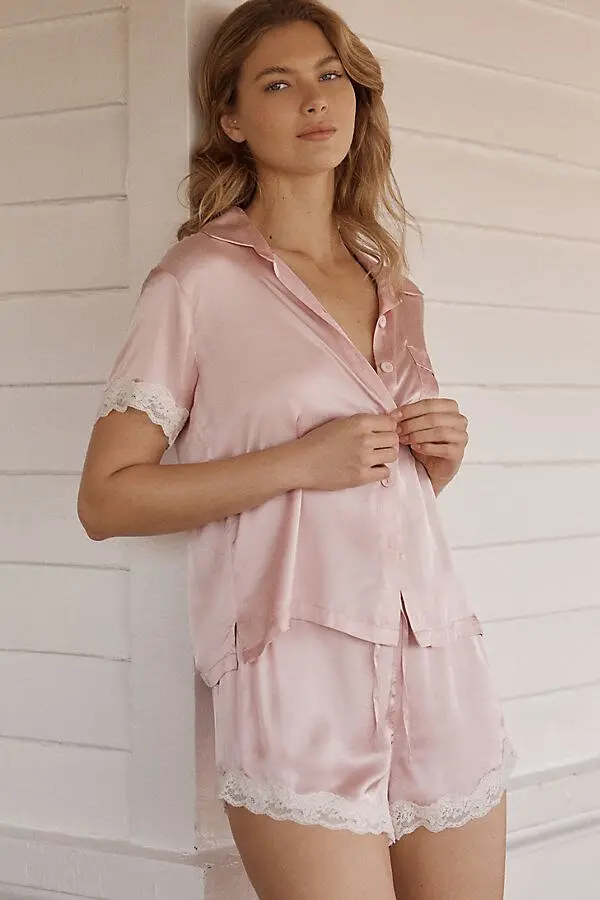 PAPINELLE Annabelle Sat Pajama Set - Pink
