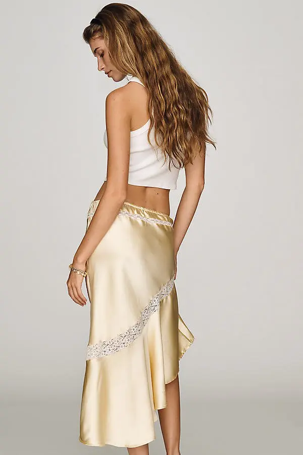 DAMSON MADDER Delphia Satin Midi Skirt