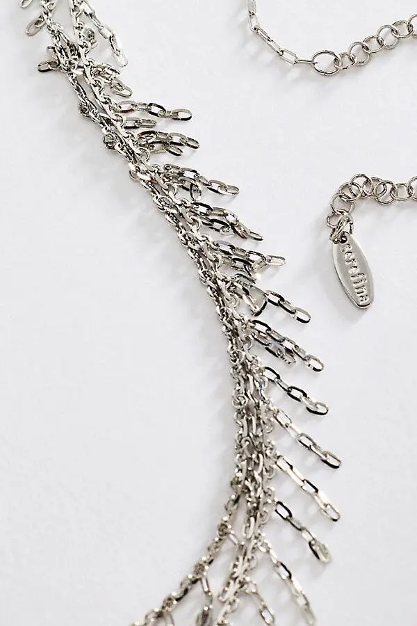 Anthropologie Cha Fringe Necklace - Silver