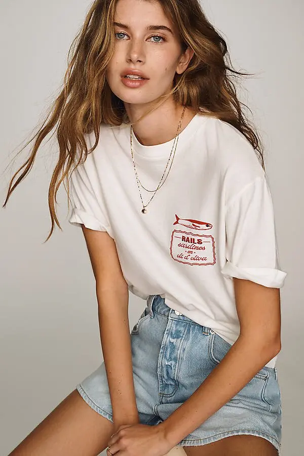 Rails Graphic T-shirt In Cotton - Sardines