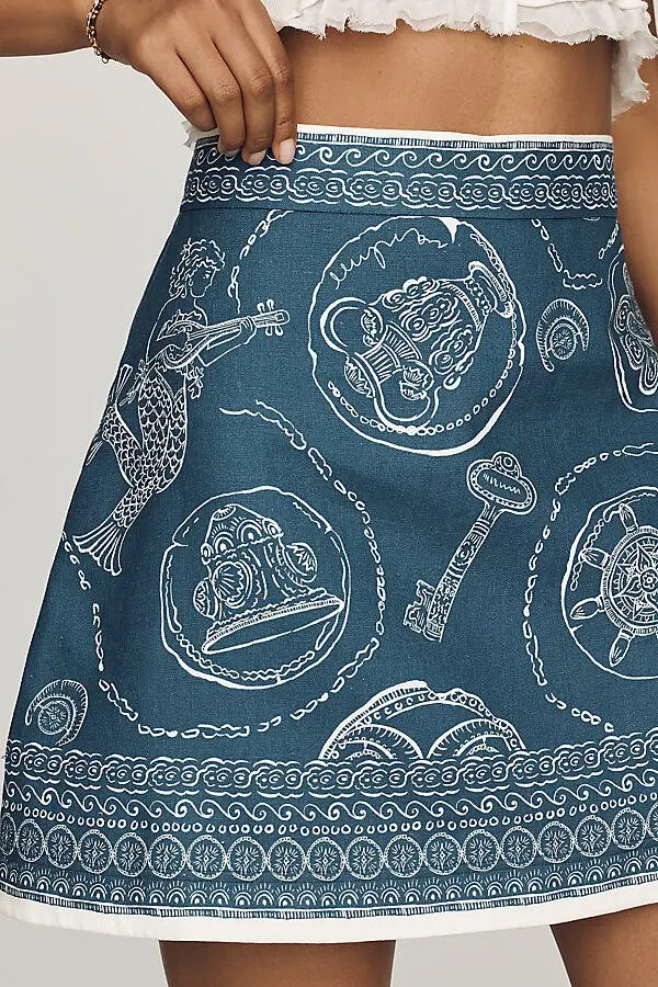 ALEMAIS Lucky Linen Mini Skirt