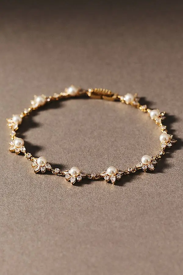 Nadri Vintage Inspired Pearl Bracelet - Gold