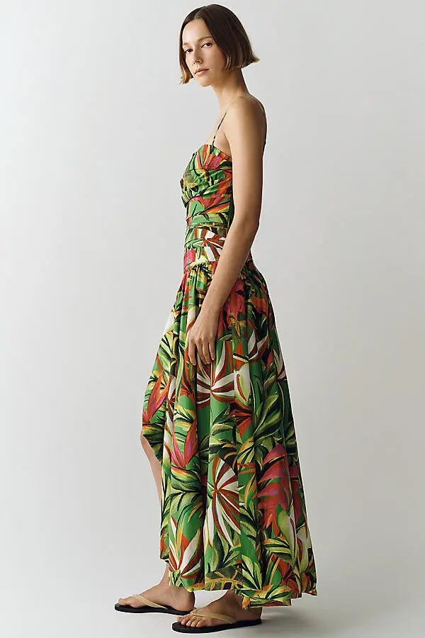 Farm Rio Cotton Tropical Print Maxi Dress