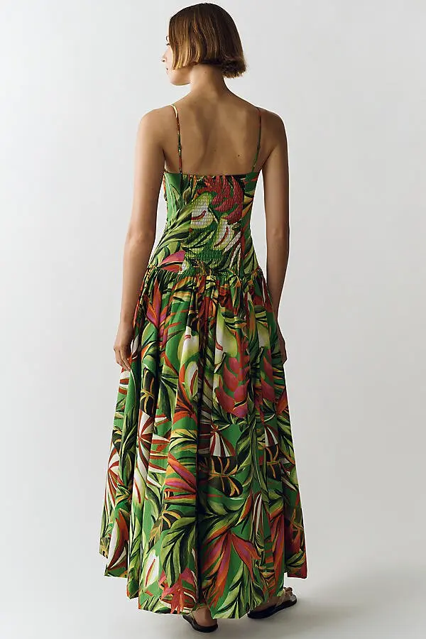 Farm Rio Cotton Tropical Print Maxi Dress