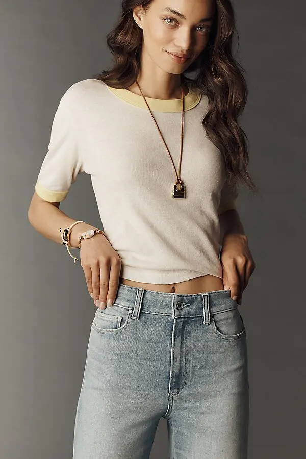 Paige Anessa High Rise Wide Leg Jeans - Denim Light