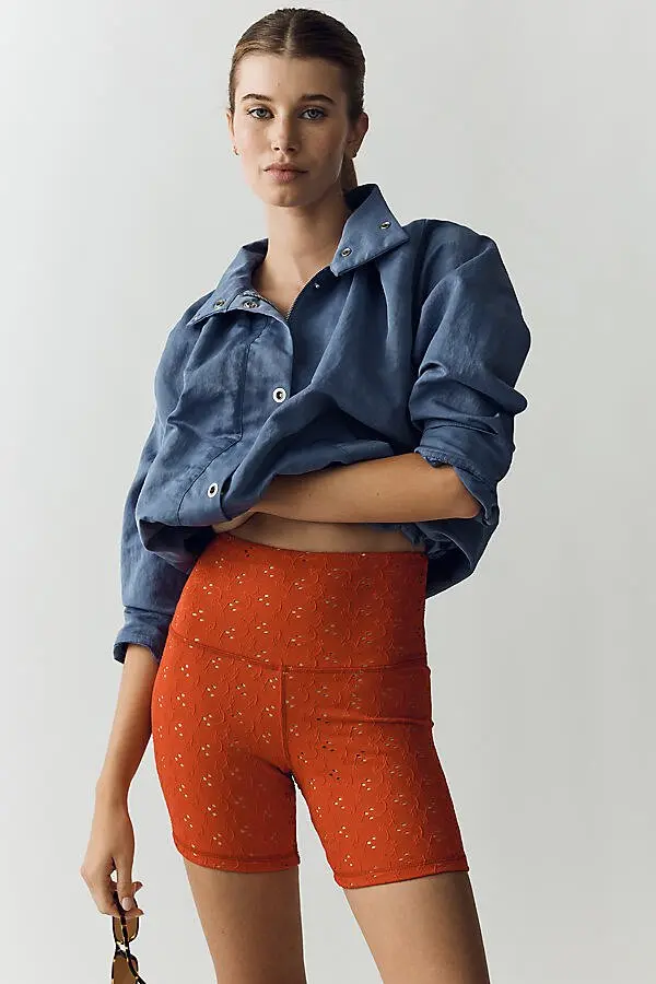 Strut This Eyelet High-rise Biker Shorts