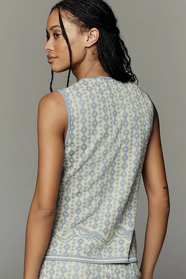 Scotch & Soda Jacquard Tie-front Sweater Tank Top