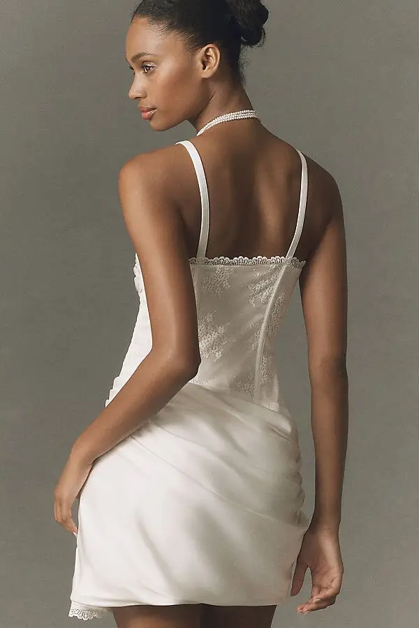 Bhldn Satin Bustier Sweetheart Mini Dress