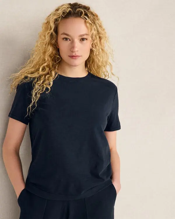 HAVEN WELL WITHIN Organic Cotton Slub Jersey Short Sleeve T-shirt - Nightfall