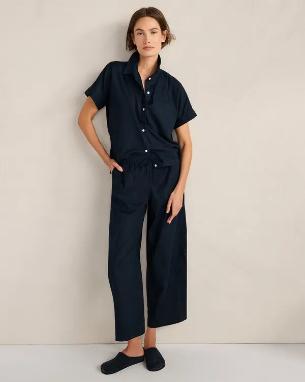 HAVEN WELL WITHIN Organic Cotton Linen Barrel Leg Pants