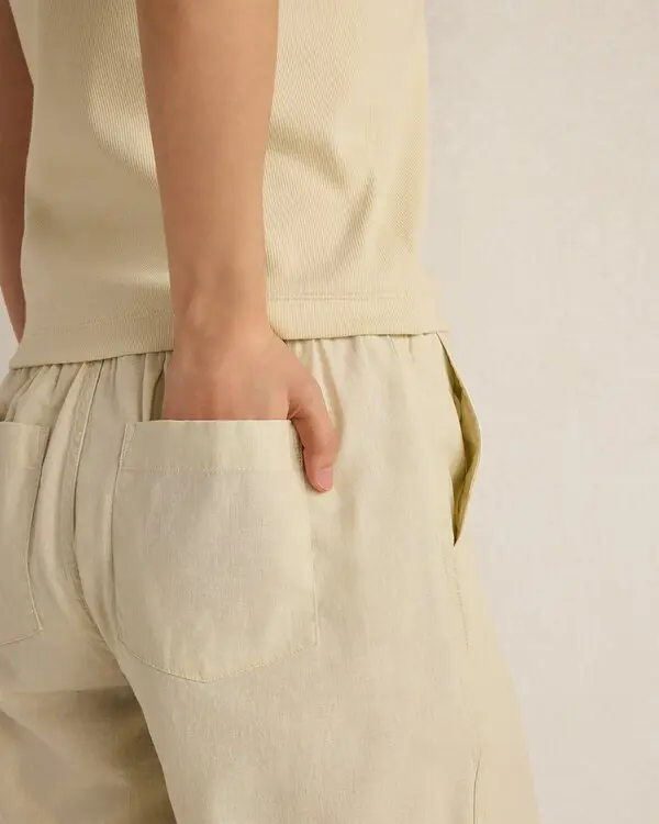 HAVEN WELL WITHIN Organic Cotton Linen Barrel Leg Pants