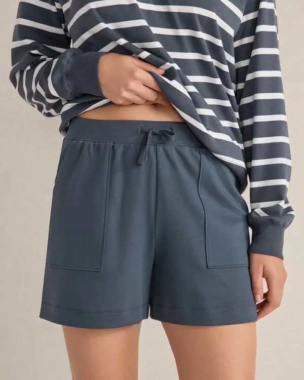 HAVEN WELL WITHIN Organic Cotton Interlock Shorts - Midnight