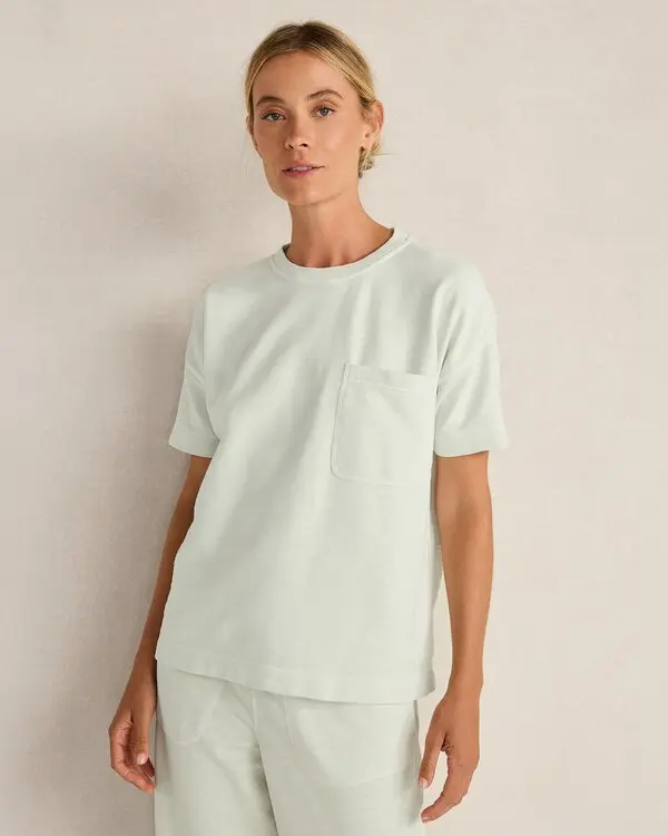 HAVEN WELL WITHIN Garment-dyed Organic Cotton Slub Terry T-shirt - Trellis