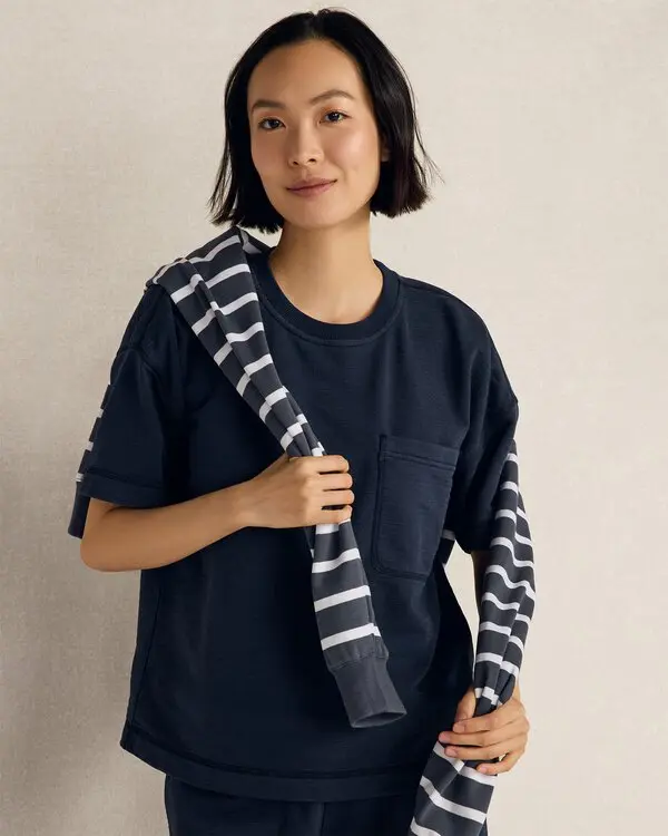 HAVEN WELL WITHIN Garment-dyed Organic Cotton Slub Terry T-shirt - Trellis