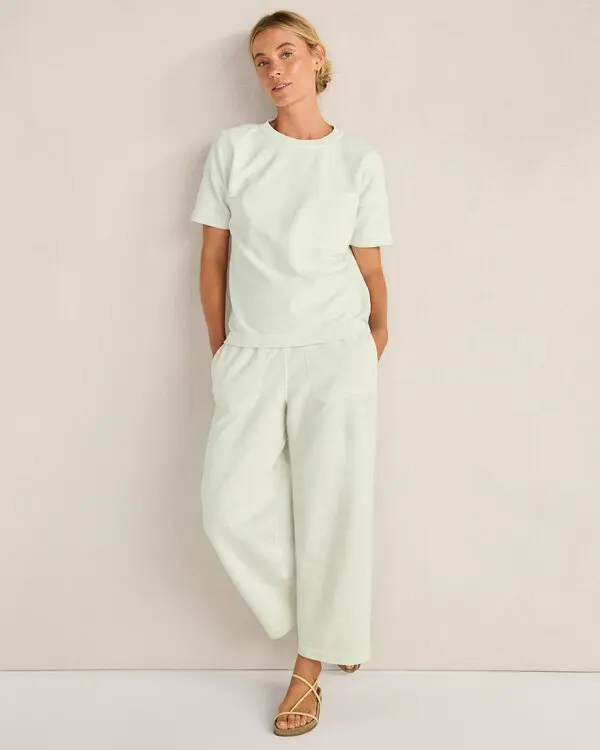 HAVEN WELL WITHIN Garment-dyed Organic Cotton Slub Terry T-shirt - Trellis