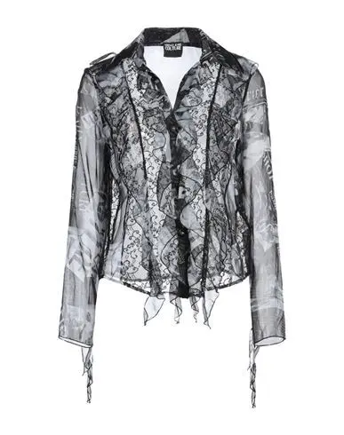 Versace Long Sleeve Ruched Crepe Shirt