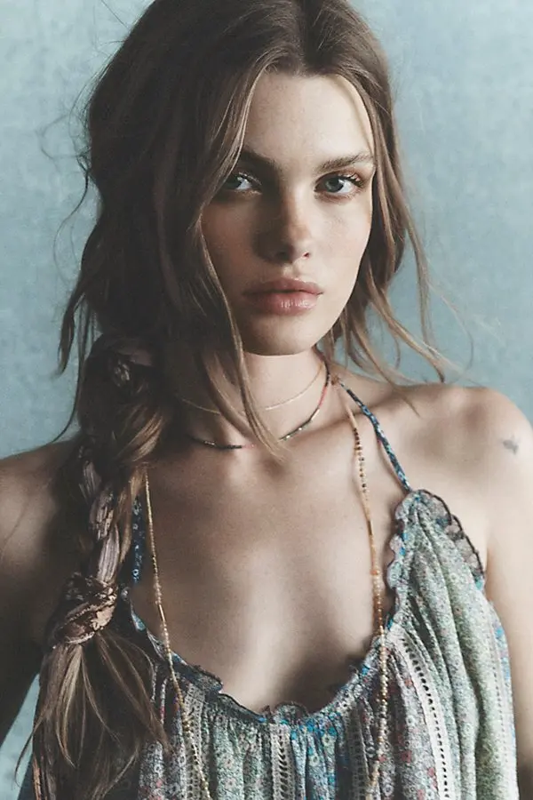 Free People Muse Semi-precious Short Beaded Necklace - Watermelon