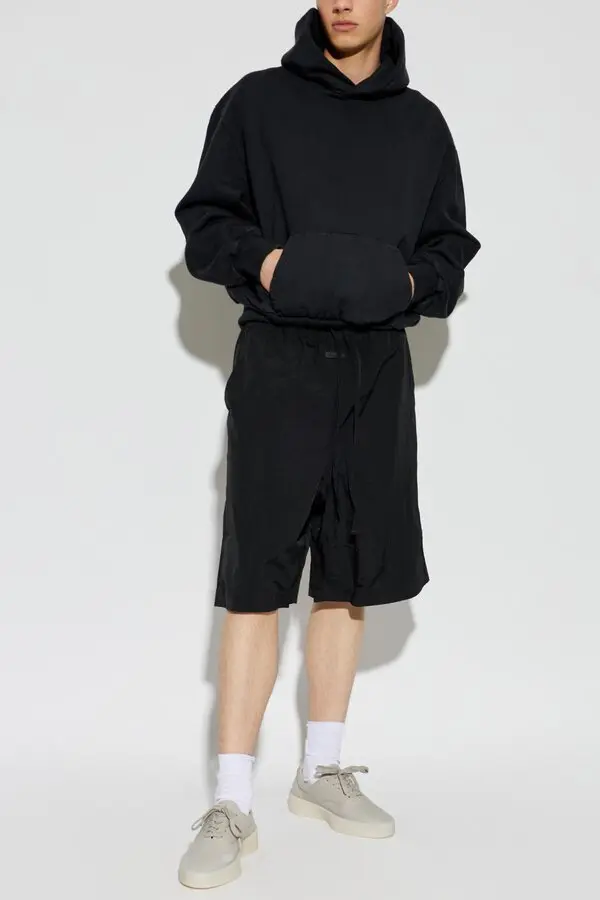Fear Of God Logo Patch Relaxed Fit Shorts - Black