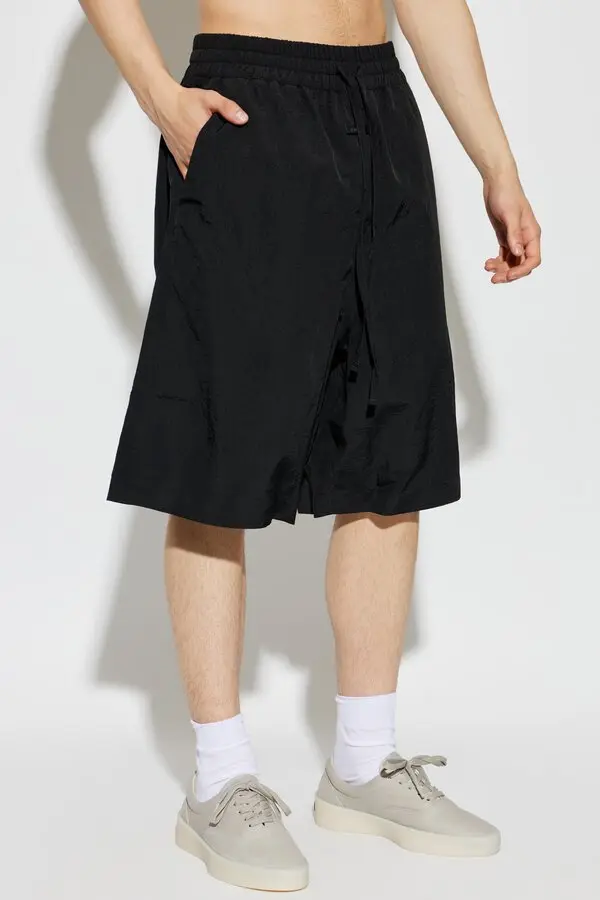 Fear Of God Logo Patch Relaxed Fit Shorts - Black